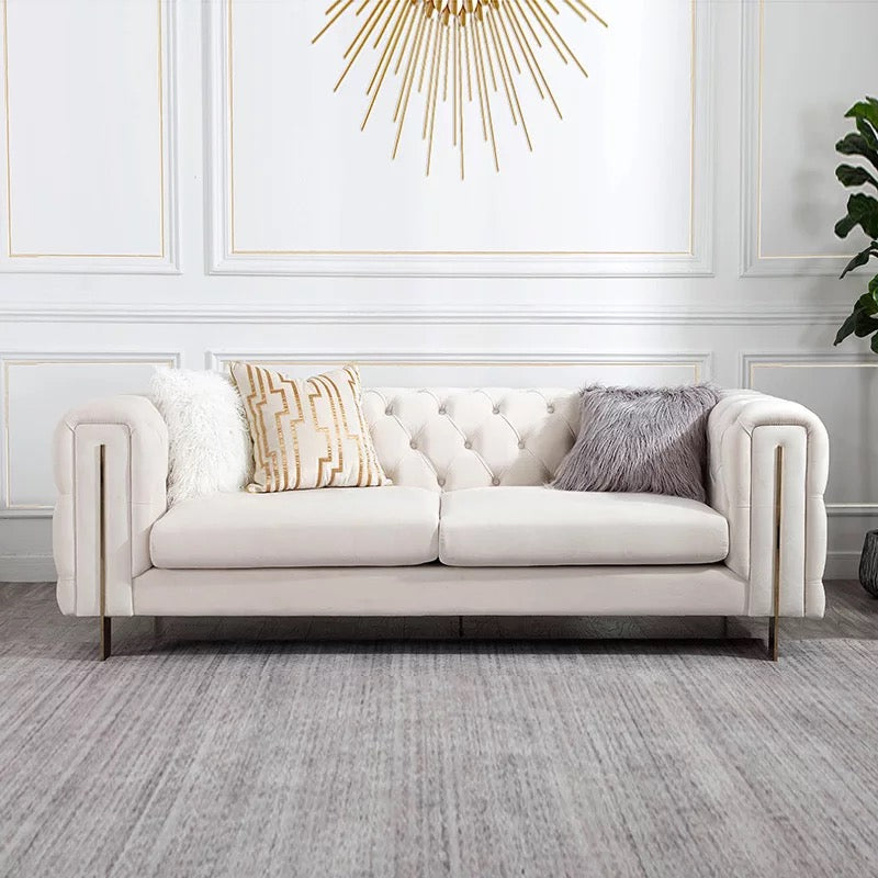 Francine Cream Three Seater Sofa – reddiamondfurniture